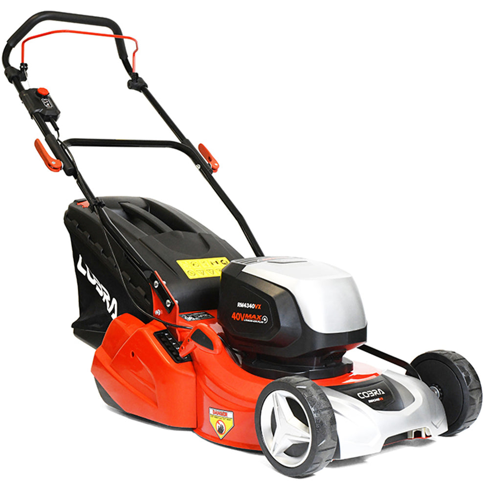 Cobra RM4340VX 40V MAX+ Push Rear Roller Cordless Lawn Mower (with 1 x ...