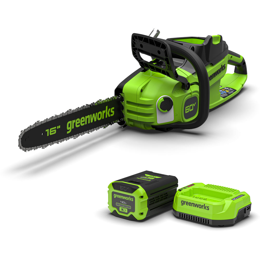 GreenWorks Pro CS40O6K4 40cm 60V Cordless Chainsaw (with 4Ah Battery ...