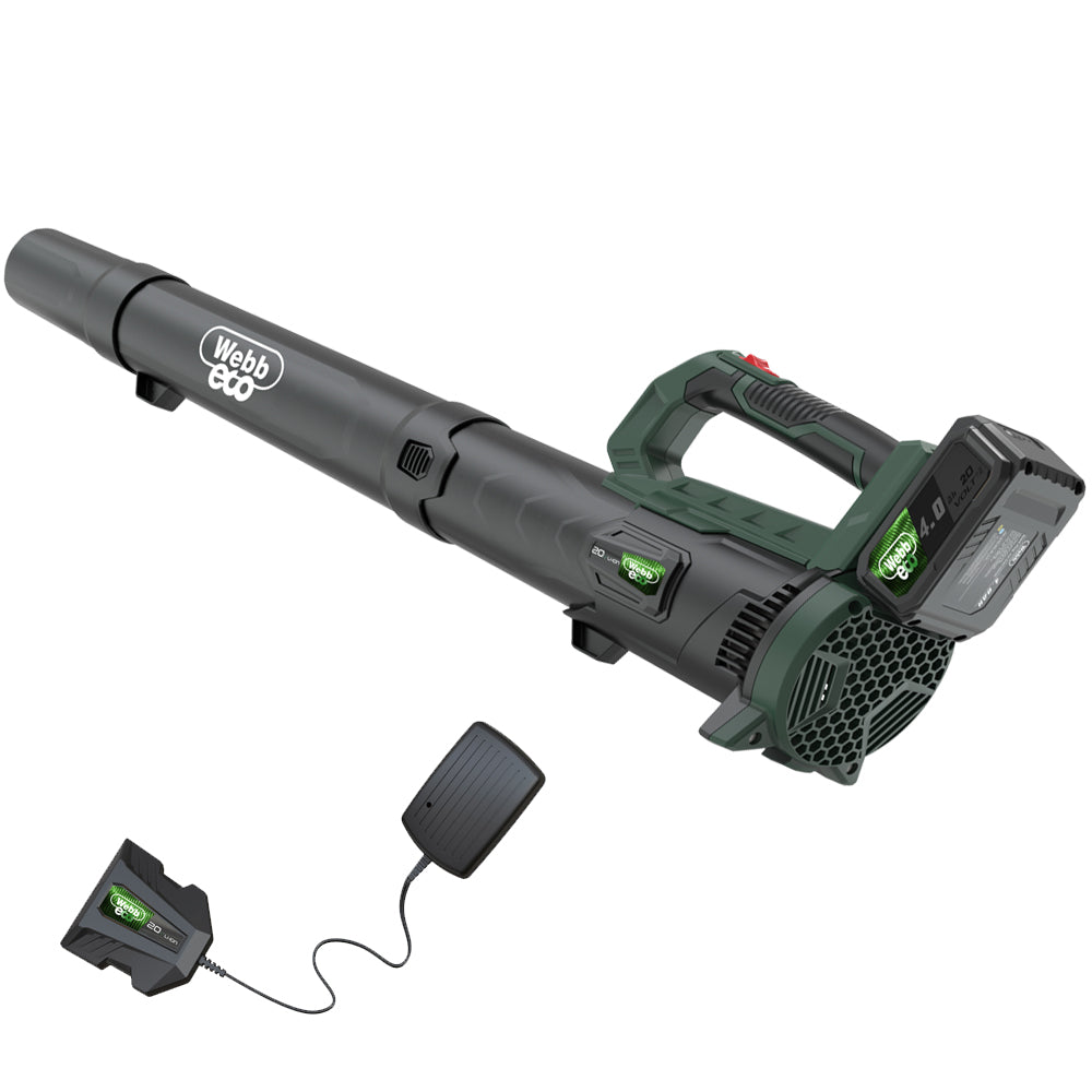 Webb Eco WEV20ABB4 20V Cordless Leaf Blower (with 4Ah Battery & Charge ...