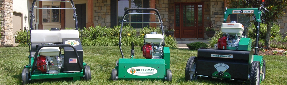 Billy Goat Lawn Scarifiers, Overseeders and Plugr Aerators - The Green ...