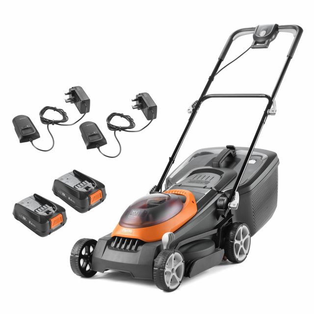 Flymo EasiStore 340R Li 36V Cordless Lawn Mower with Rear Roller (with ...