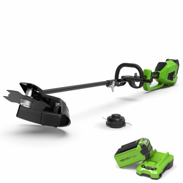 GreenWorks G40LTK2 G-MAX 40V Front Mount Cordless Grass Trimmer (with 1 ...