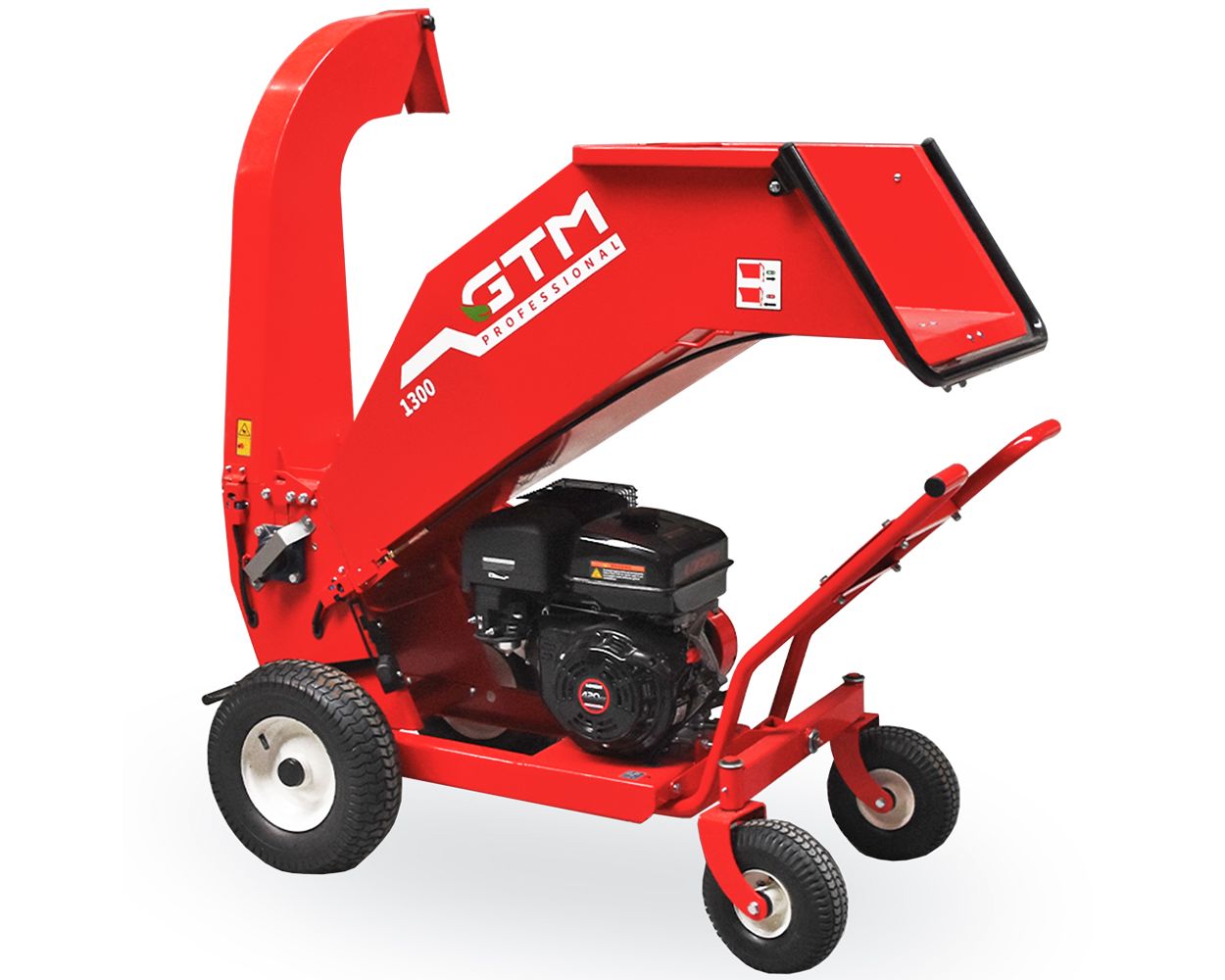 GTM Professional GTS1300 12cm V5 4-Wheel Wood Chipper (Recoil Start)
